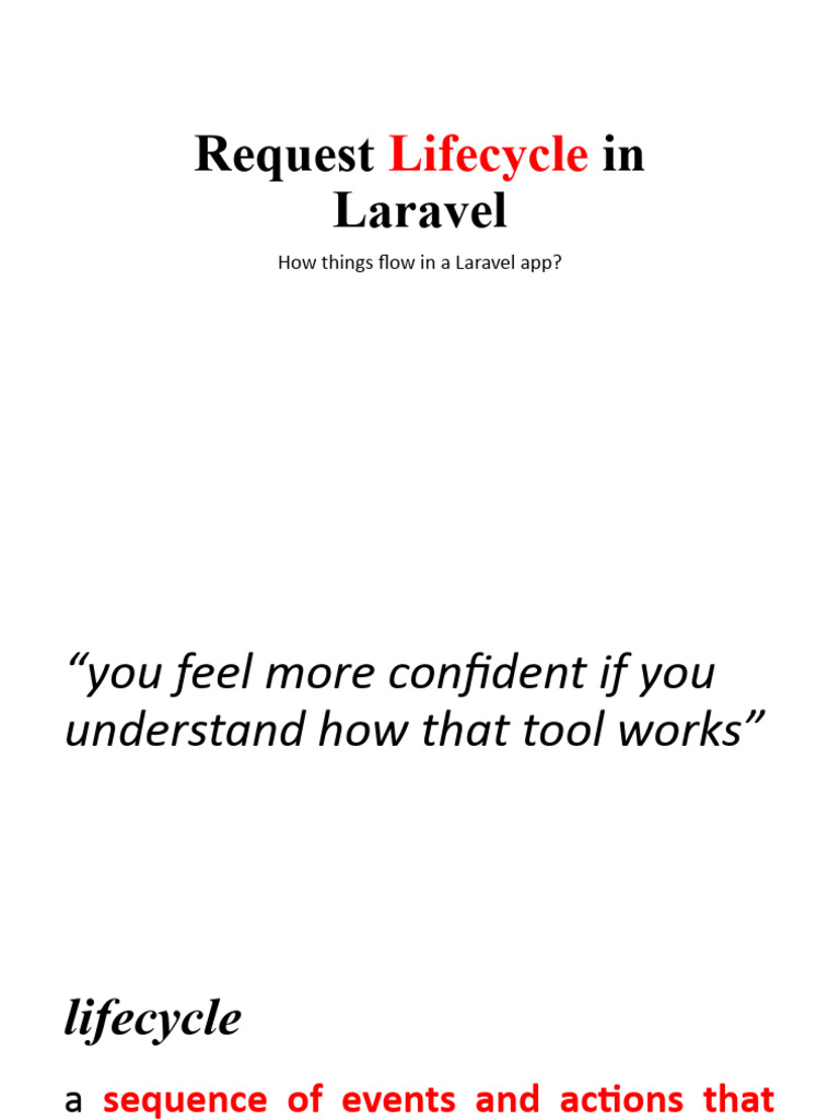 Request Lifecycle in Laravel | PDF | World Wide Web | Internet & Web