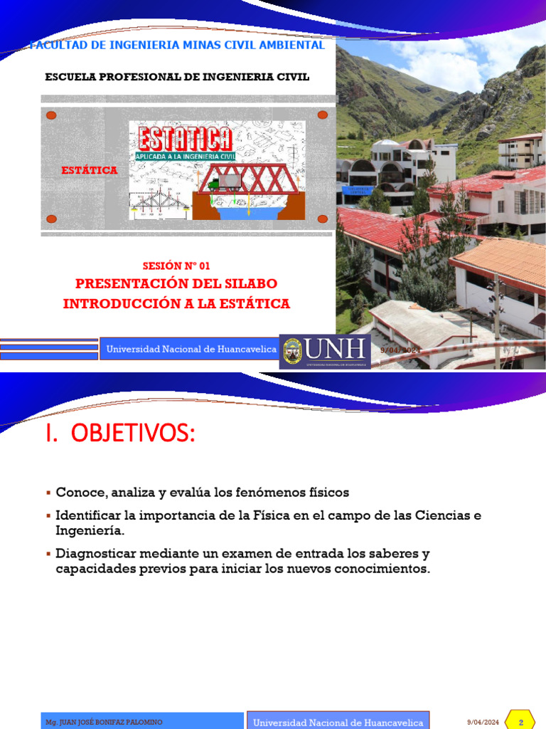 Estática - Introducción A La Estática - Sesion 1 - Unh | PDF | Física | Electromagnetismo