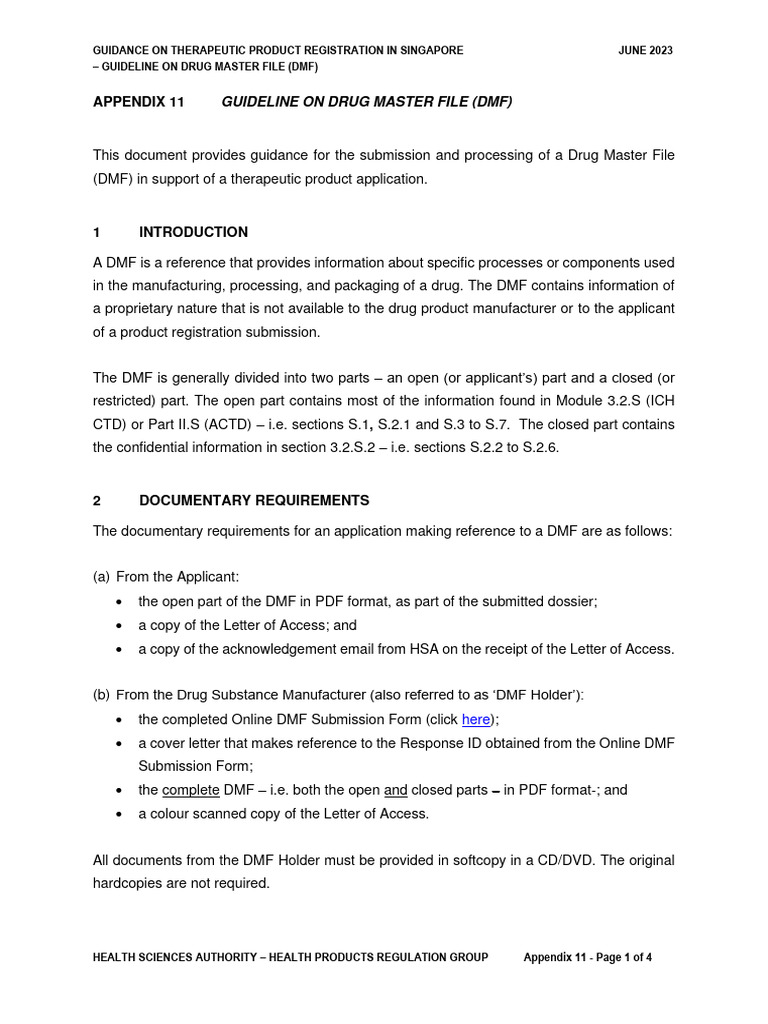 Appendix 11 - Guideline On Drug Master Fil2 | PDF