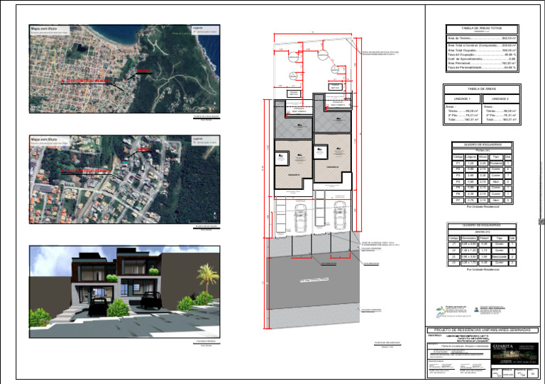 Prancha 1 Implantacao e Quadro de Areas | PDF