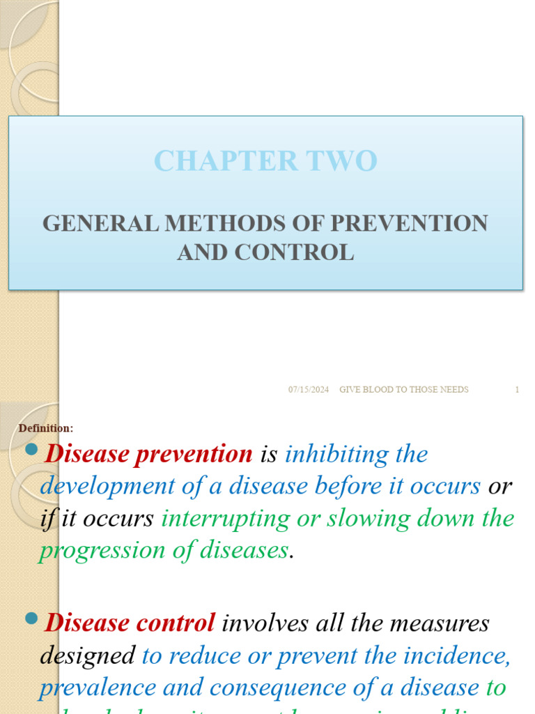 Chapter 2 (Disease Prevention and Control) | PDF | Infection ...