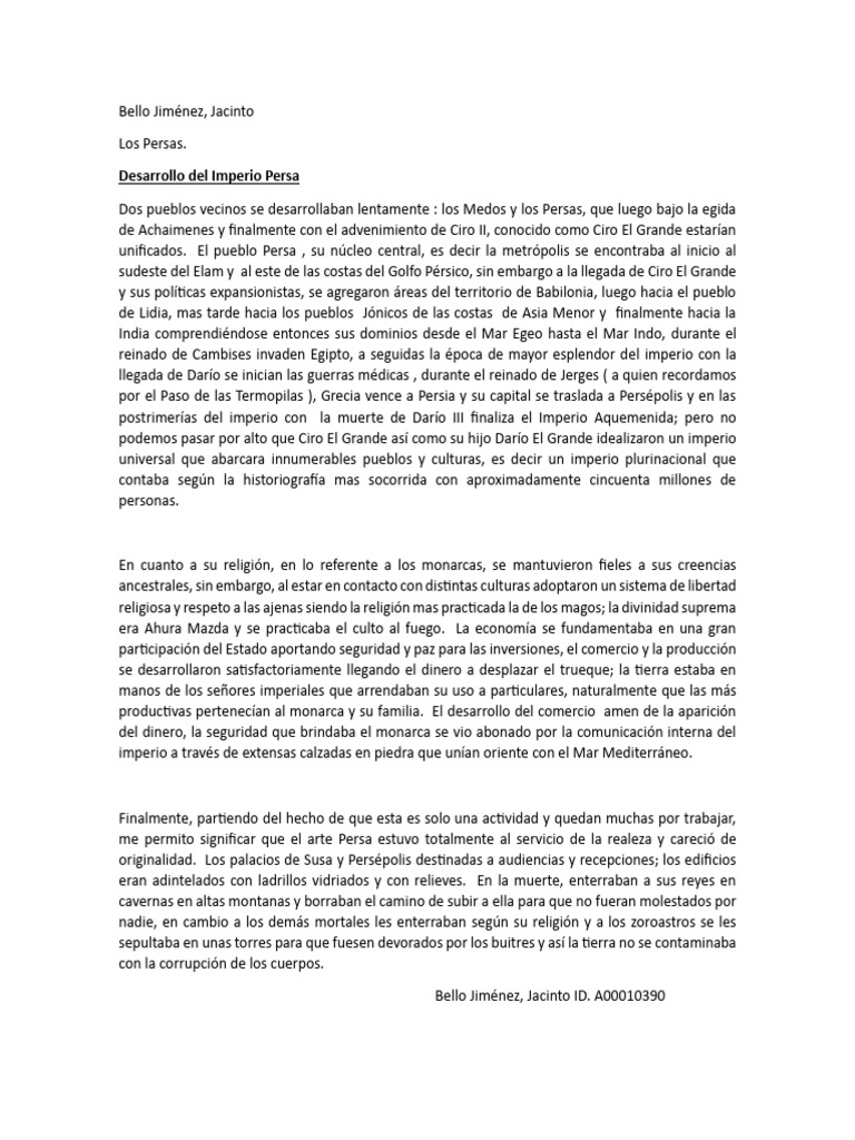 Actividad 1.2 Historia Universal. Dalis Medina. Los Persas. | PDF ...