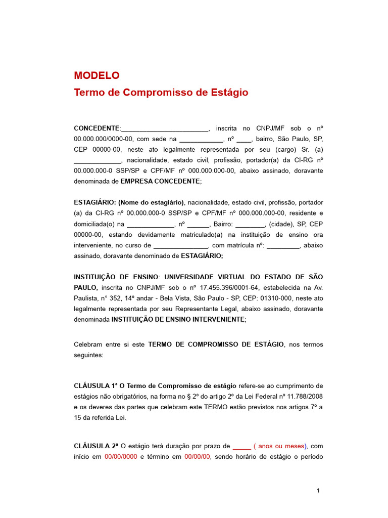 Termo-de-Compromisso_Estagio-Nao-Obrigatorio | PDF | Férias ... Termo-de-Compromisso_Estagio-Nao-Obrigatorio | PDF | Férias ...