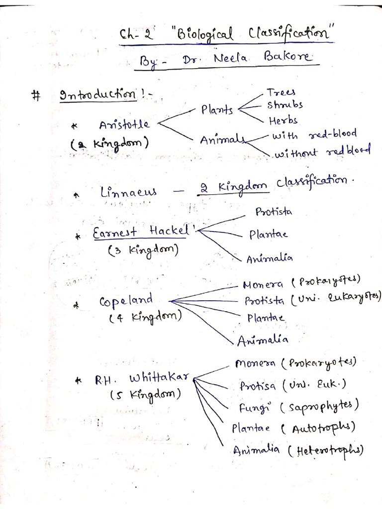 Biological Classification Notes | PDF