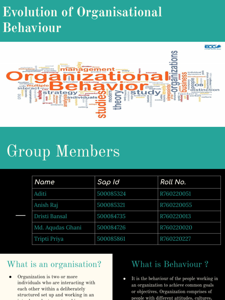 Grp-19 Evolution of OB | PDF | Organizational Behavior | Sociology