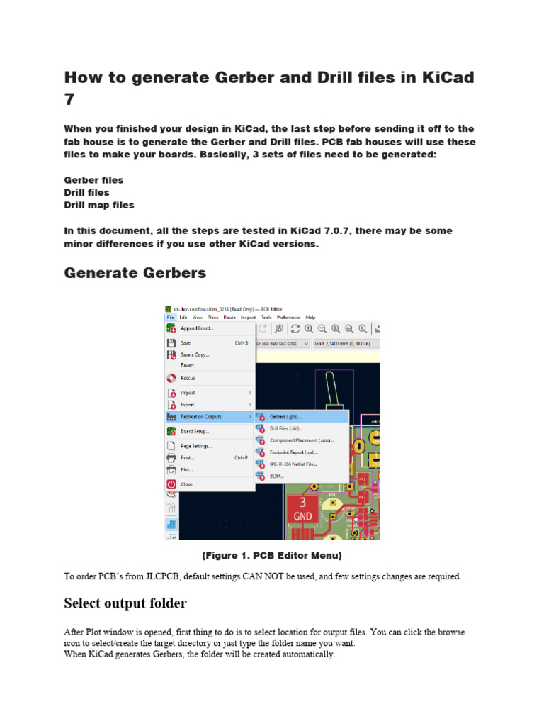 How To Generate Gerber and Drill Files in KiCad 7 | PDF | Computer File | Directory (Computing)