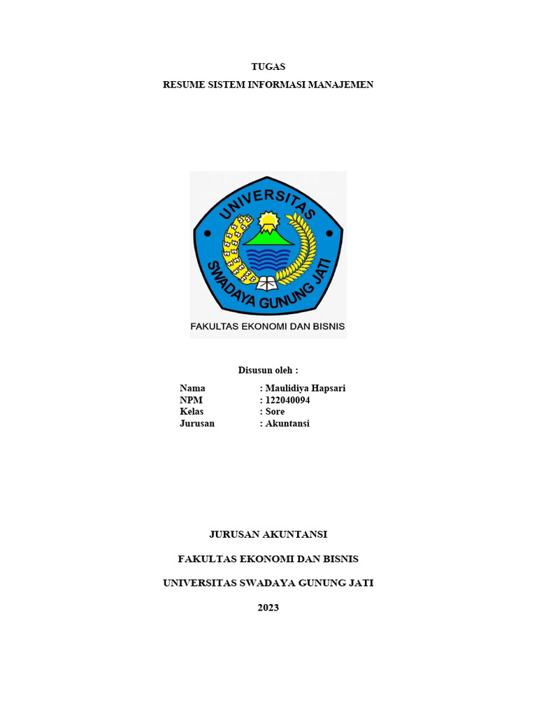 Sim Resume - Maulidiya Hapsari (122040094) | PDF