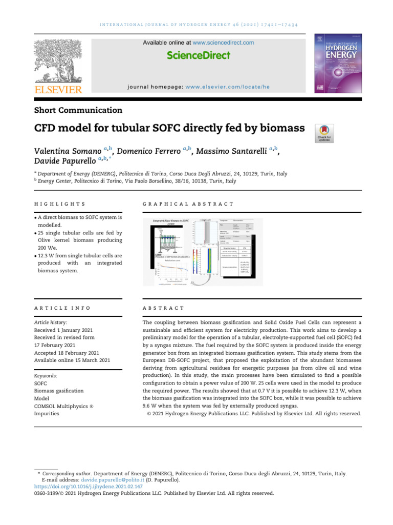 CFD - Tubular SOFC Fed by Biomass | PDF | Solid Oxide Fuel Cell ...