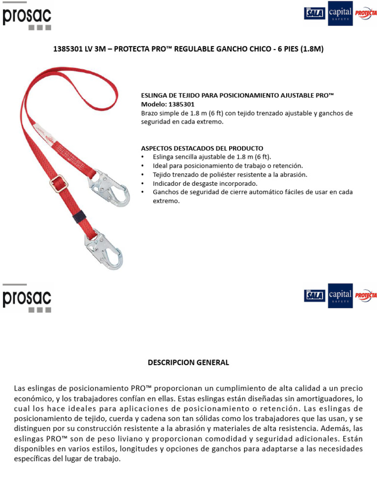 LV 3M - Protecta Pro™ Reg G Chico - 6 Pies (1.8M) | PDF | Hogar ...