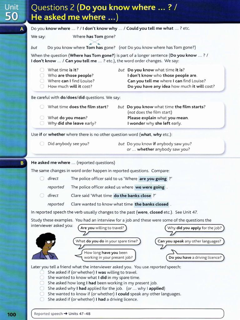 indirect questions | Download Free PDF | Question | Syntax