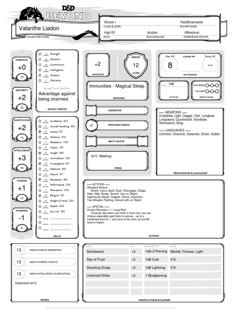 High Elf Wizard | PDF | Forgotten Realms | Dungeons & Dragons