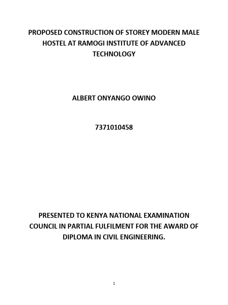 Albert Onyango Owino's Project | PDF | Surveying | Architect