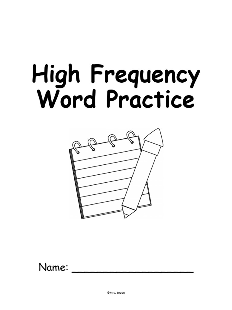 High Frequency Word Practice Sheet | PDF