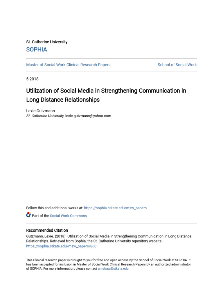 Utilization of Social Media in Strengthening Communication in Lon | PDF ...
