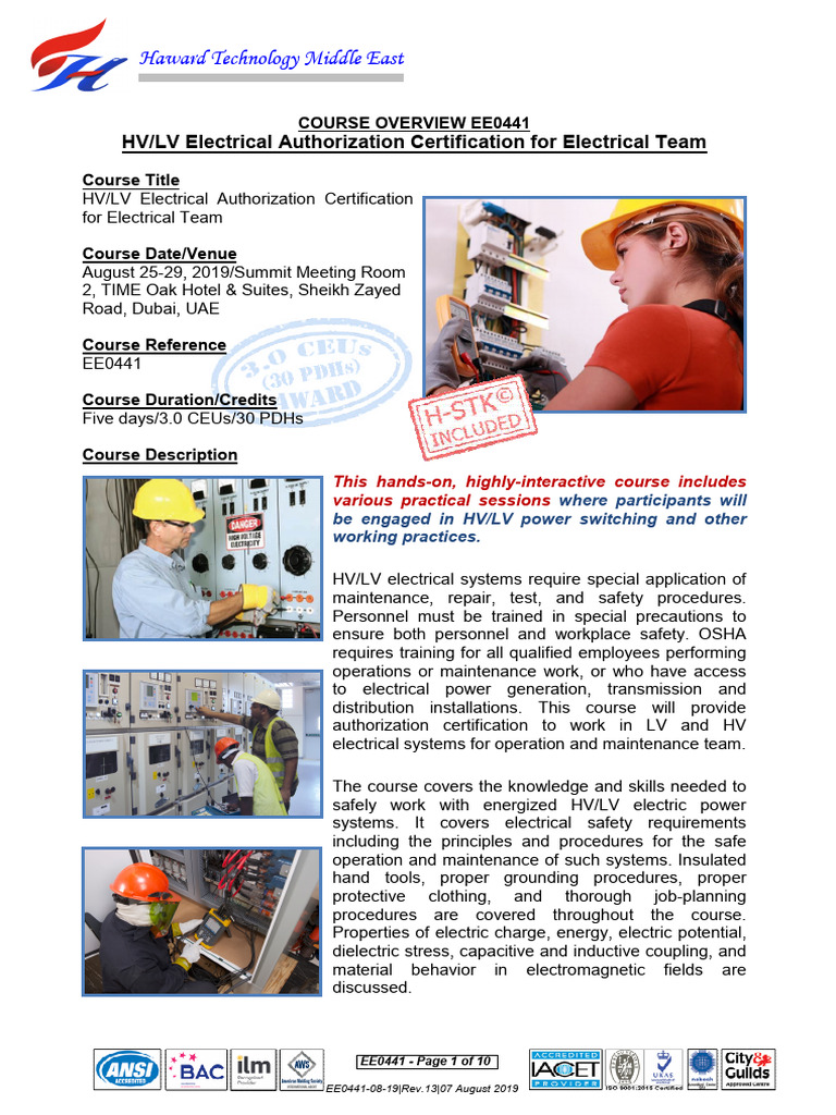 Haward Technology Middle East: HV/LV Electrical Authorization ...