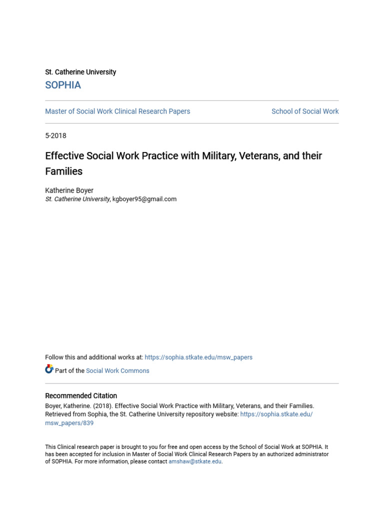 Effective Social Work Practice With Military Veterans and Their | PDF ...