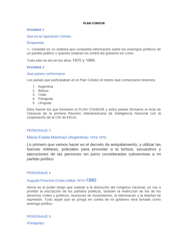 PLAN CONDOR | PDF | Ecuador