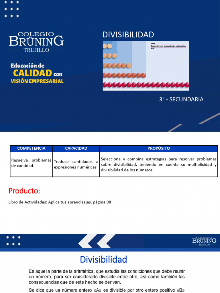 SCV - CT1-ARITMETICA 3° SEC-BIM2-Divisibilidad | PDF