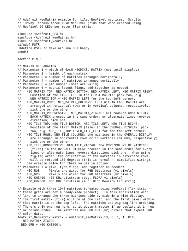Text Scrolling Code File by Hardhat Electronics | PDF | Matrix ...