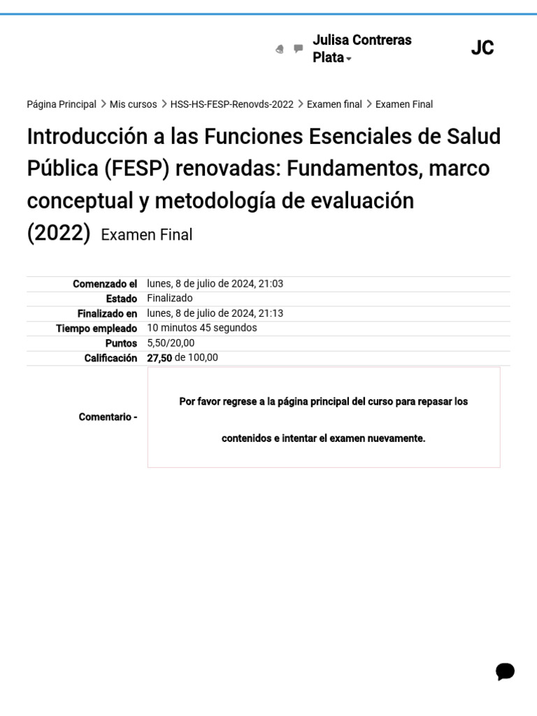 Funciones Esenciales de Salud Pública | PDF | Salud pública | Evaluación