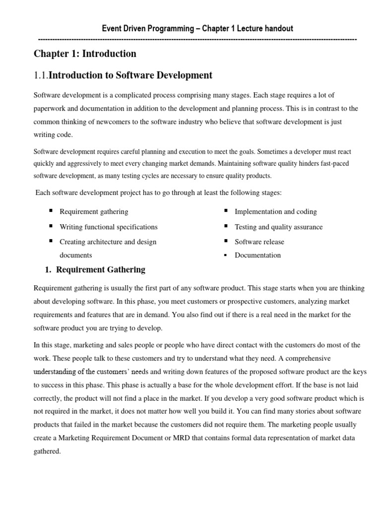 Event Driven ProgrammingChapter 1 | PDF | Software Development Process ...
