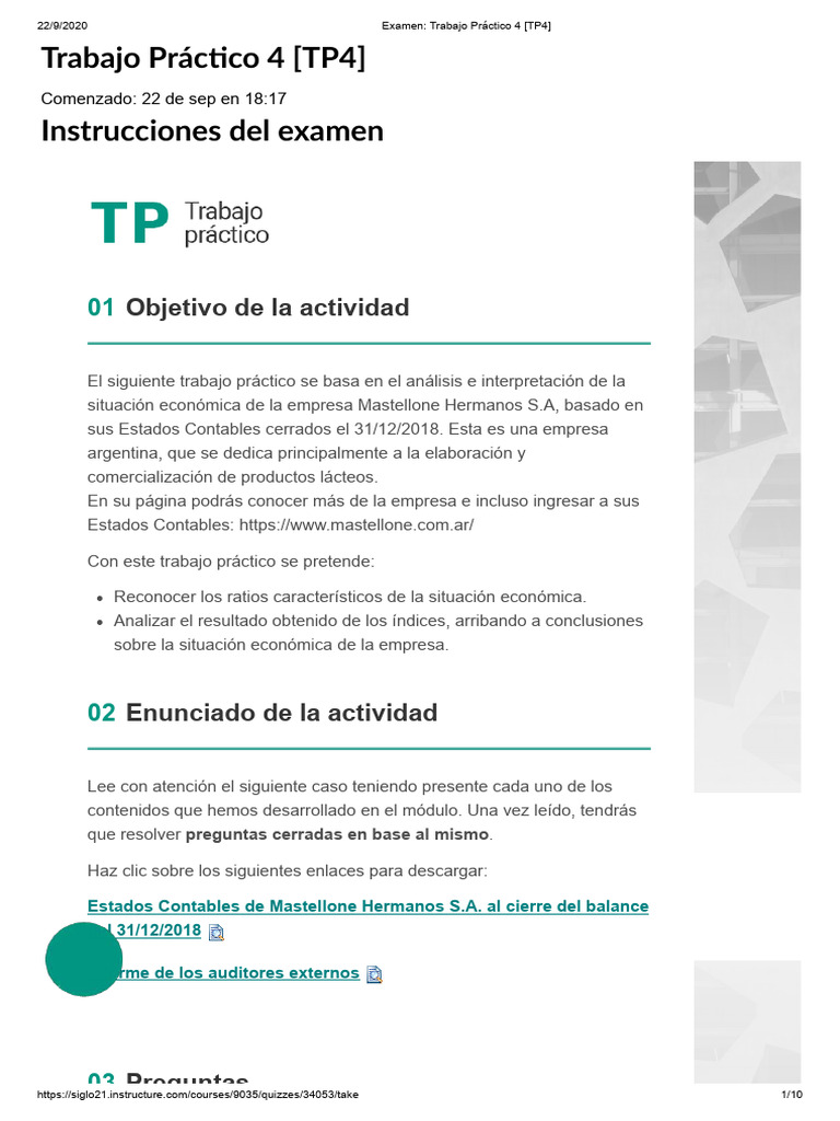 Examen_ Trabajo Practico 4 TP4 (2) | PDF | Deuda | Business