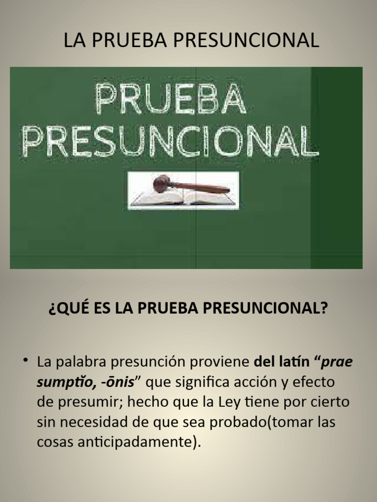 La Prueba Presuncional | PDF