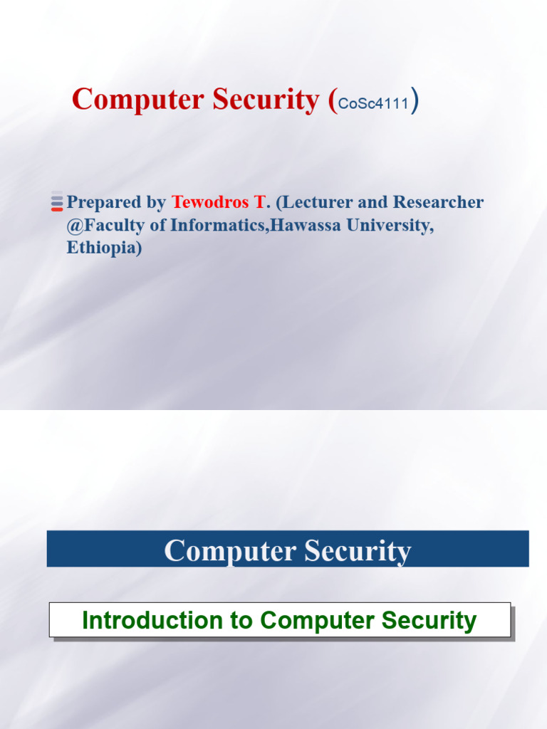 Ch1 Computer Security Pdf Vulnerability Computing Information Security