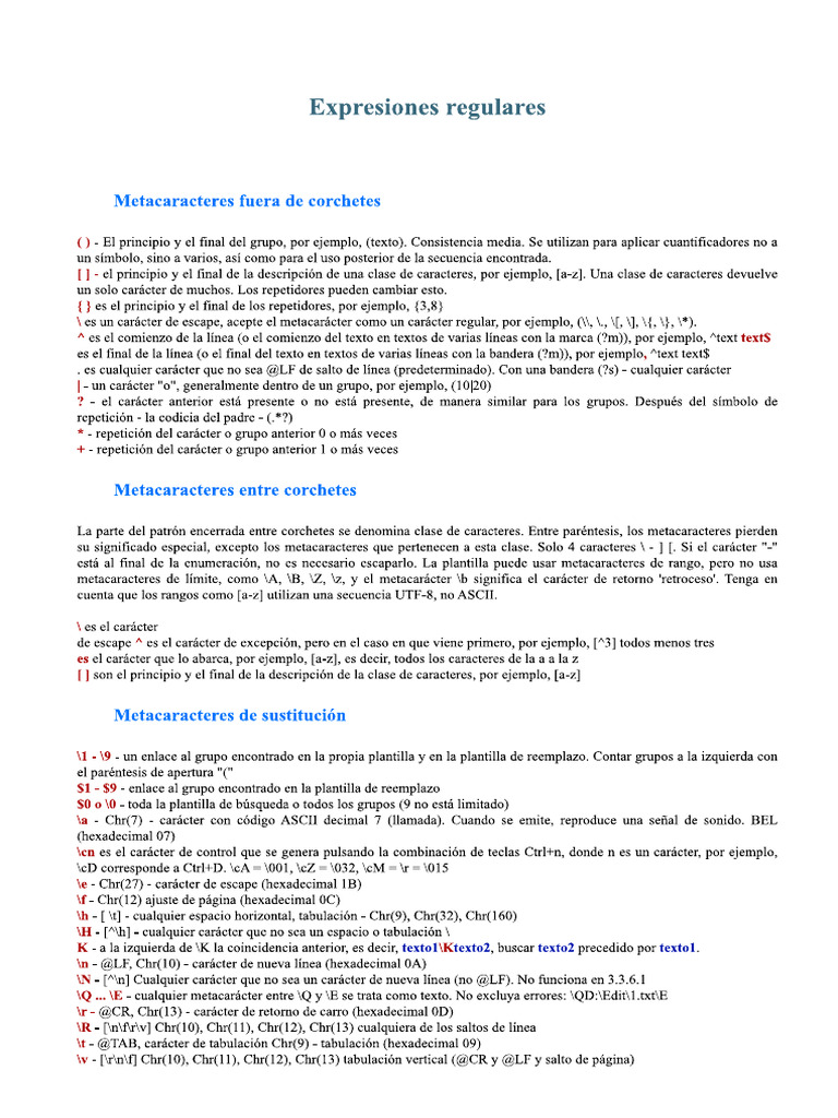 Expresiones Regulares | PDF
