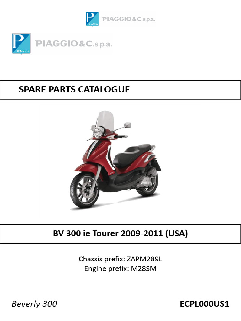 Piaggio Beverly 300 Tourer - Parts Catalogue (USA) (En) | PDF ...
