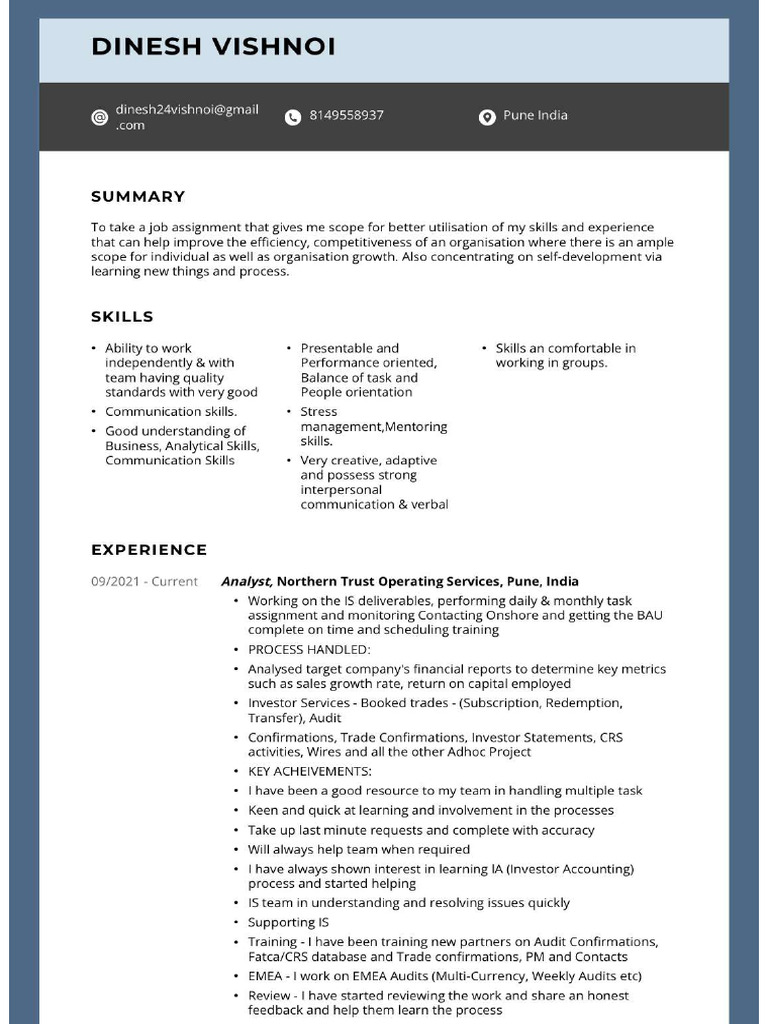 Resume-Dinesh Vishnoi | PDF