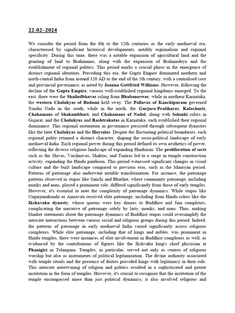 Art and Architecture in Early Medieval India (ca. 600-1300 CE ) Art and ...