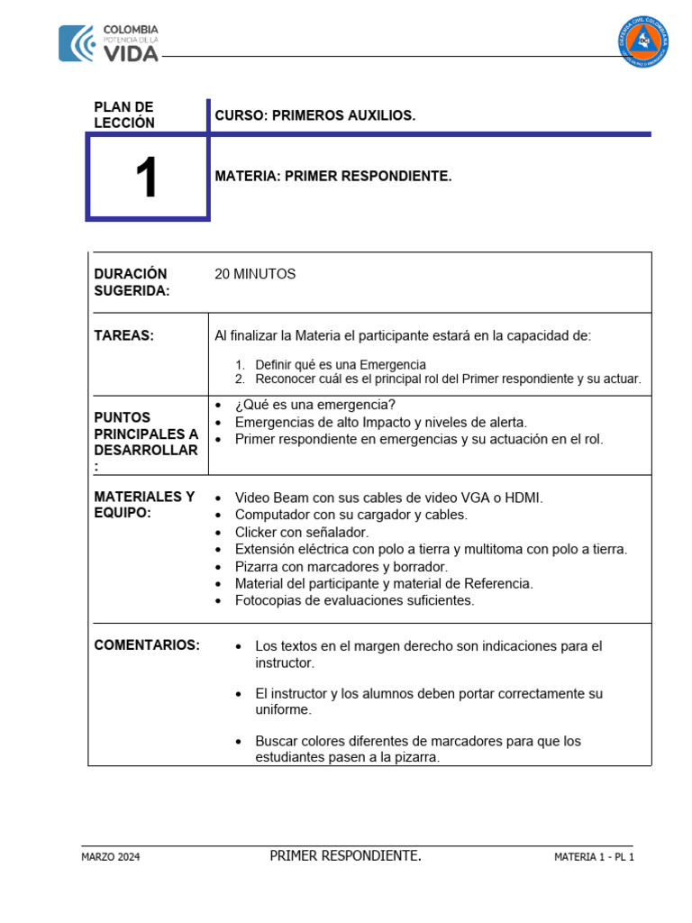 Plan de Leccion 001 . | PDF