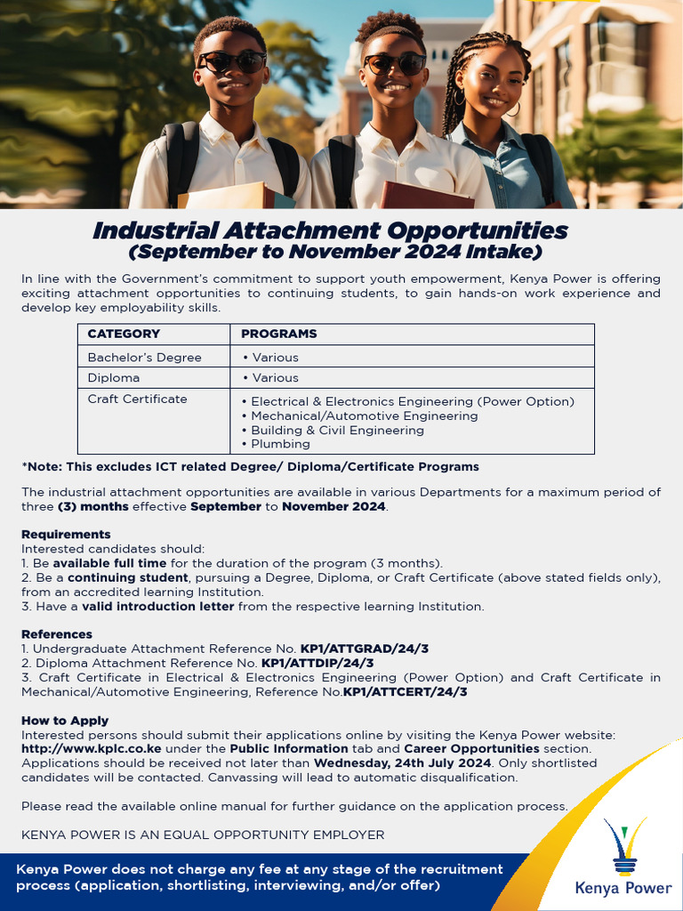Kenya Power Industrial Attachment 2024 | PDF