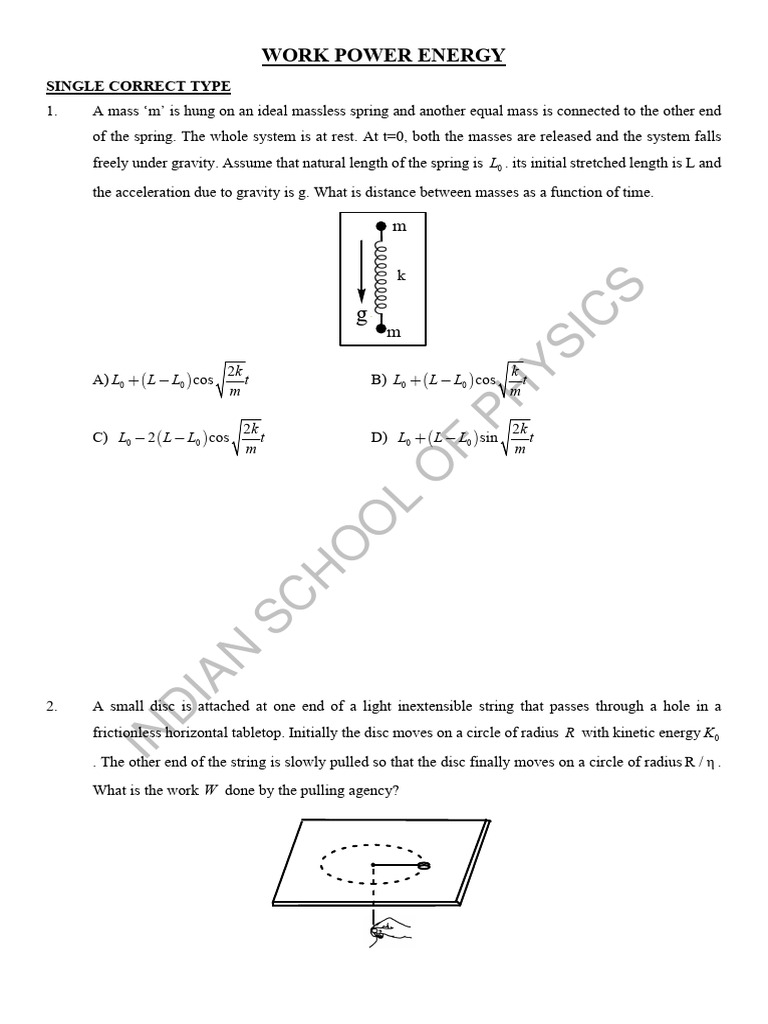 Work Power Energy Insp Champs 2024 | PDF | Force | Friction