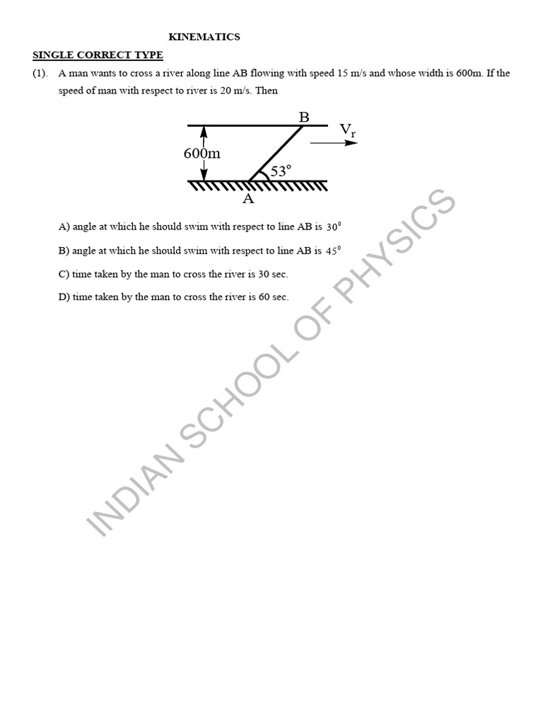 Kinematics Problem Set and Solutions | PDF | Velocity | Acceleration