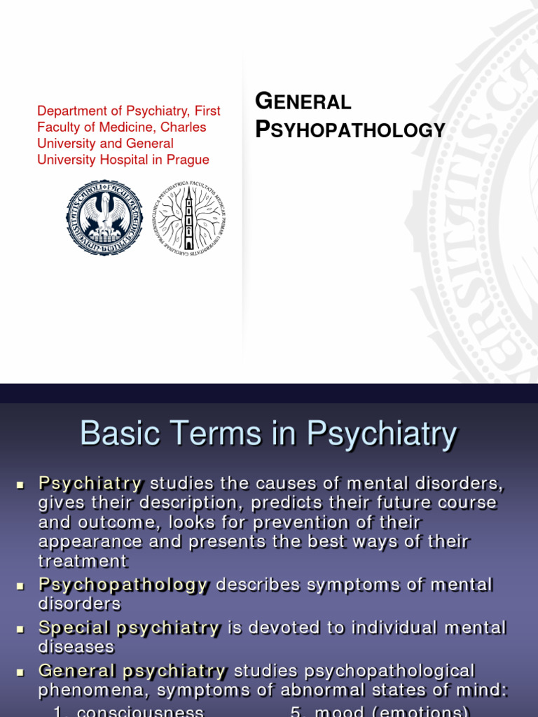 General Psychopathology | PDF | Memory | Mental Disorder