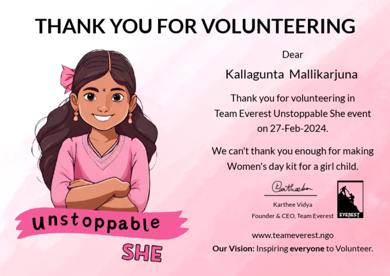 Unstoppable She Certificate | PDF