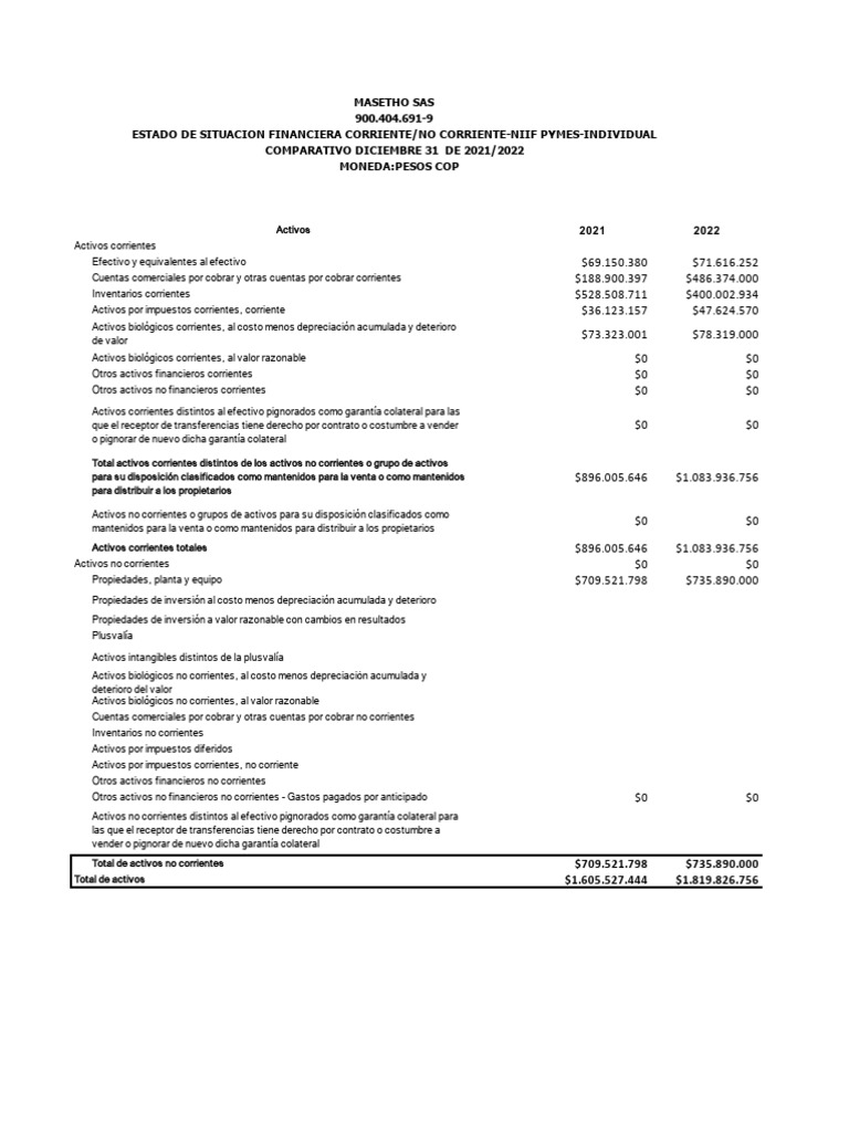 EEFF COMPARATIVO DIC 2021:2022- MASETHO | Descargar gratis PDF ...
