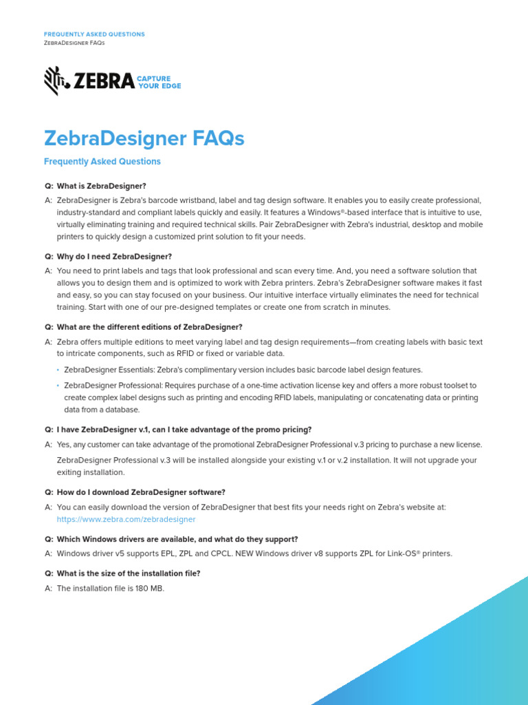 Zebra Designer Faq en Us | PDF | Microsoft Windows | Radio Frequency ...