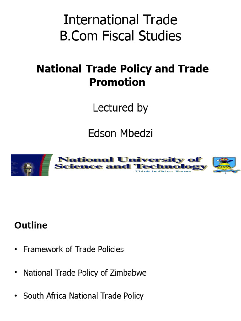 Zimbabwe National Trade Policy Overview | PDF | Non Tariff Barriers To ...