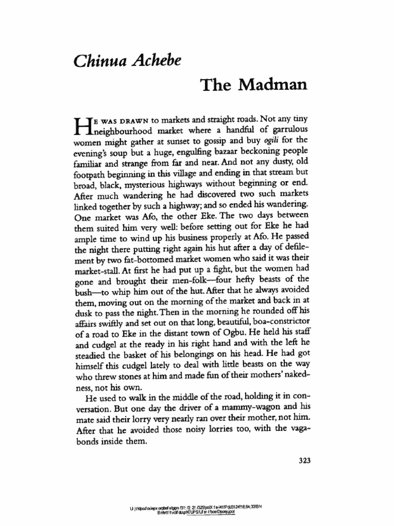 The Madman by Achebe | PDF
