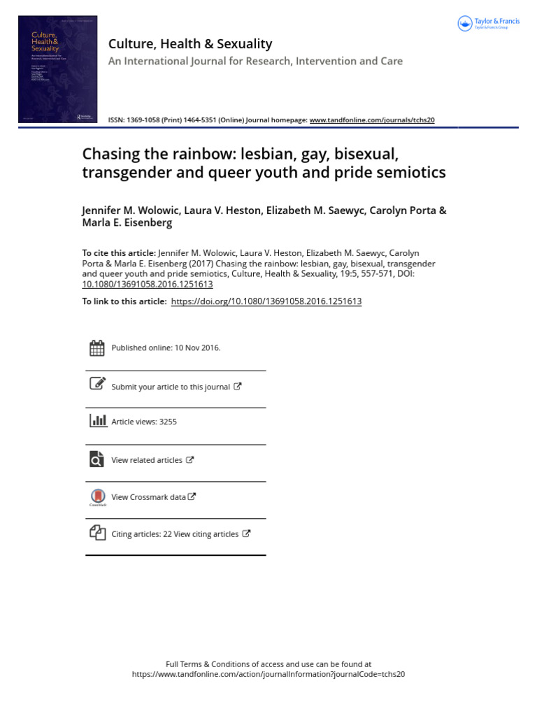 Chasing The Rainbow Lesbian Gay Bisexual Transgender and Queer Youth and Pride Semiotics | PDF ...
