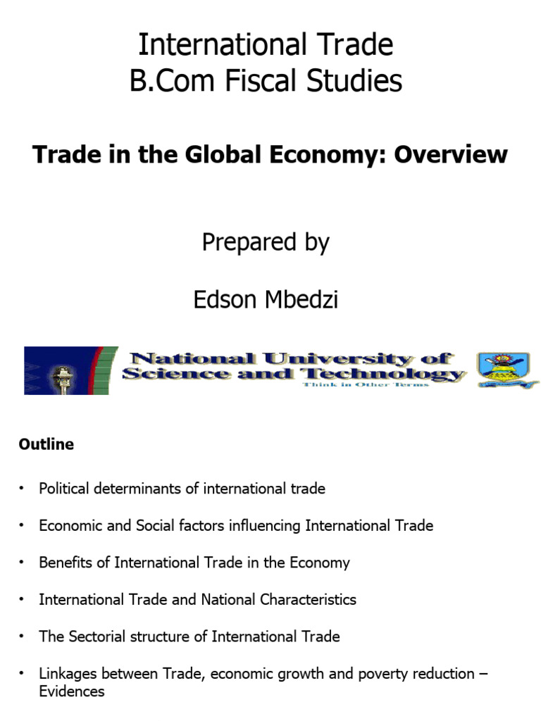 Trade In The Global Economy An Overview Pdf Doha Development