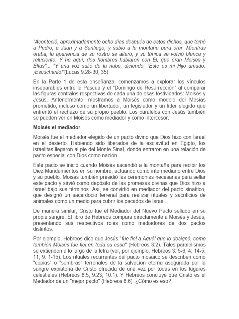 Diferencia de La Pascua de Moises y Jesus | PDF | Pascua de ...