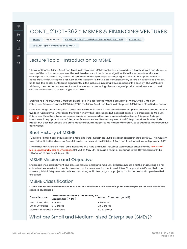 Introduction to MSMe | PDF | Small And Medium Sized Enterprises | Ownership