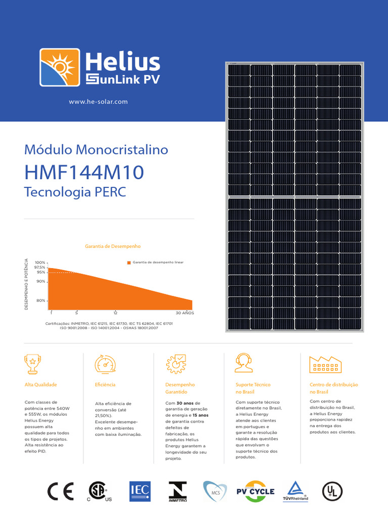 Módulos Monocristalinos Helius Energy | PDF | Eletricidade | Metrologia