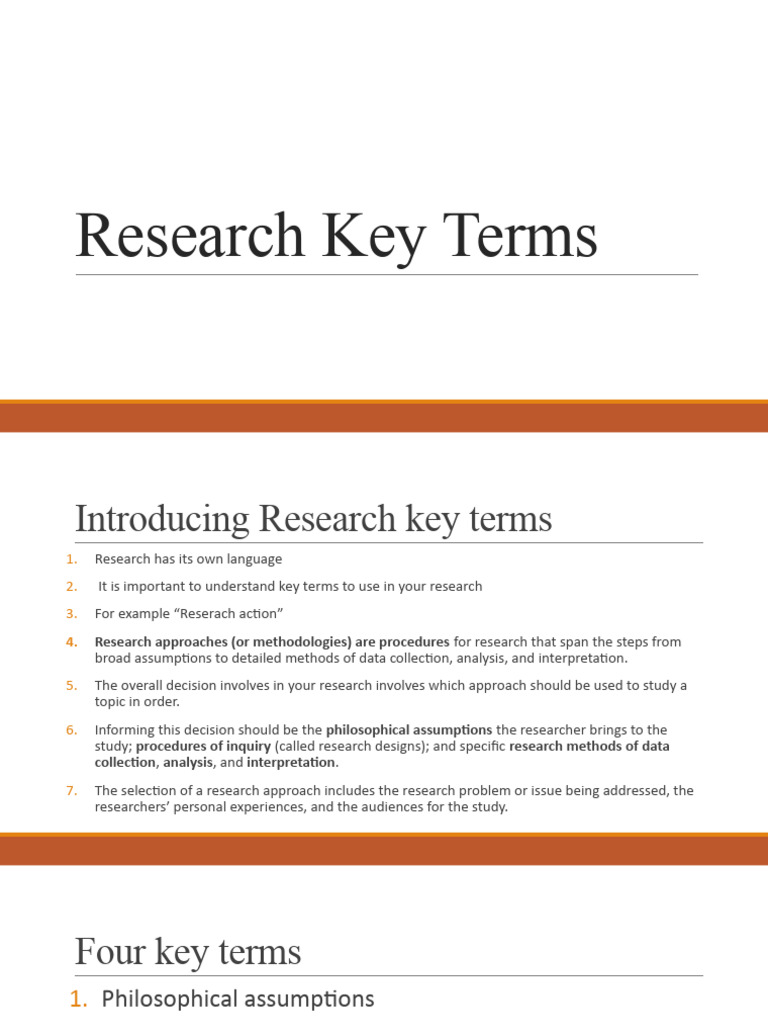 Key Research Terms and Concepts | PDF | Methodology | Liberal Arts Education