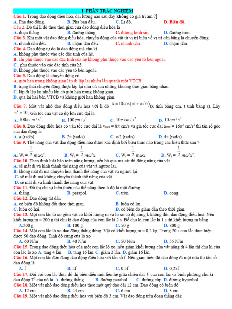 Bo de On Tap Giua HK1 Vat Li 11 KNTT 1 | PDF