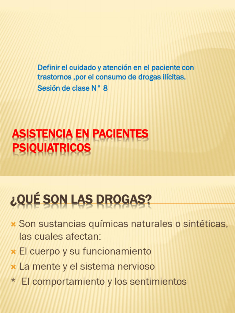 Tema 8 Atencion Del Paciente Con Trastorno en El Consumo de Drogas Ilicitas | PDF | Drogas | La ...